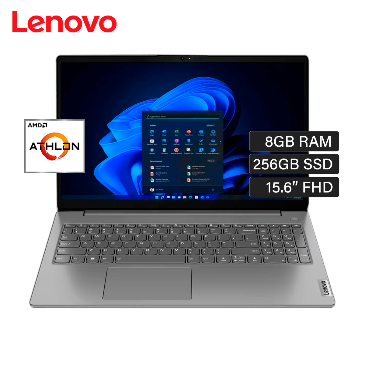 Laptop Lenovo V15 G4 AMD Athlon Silver 7120U RAM 8GB Disco 256GB SSD 1 ...