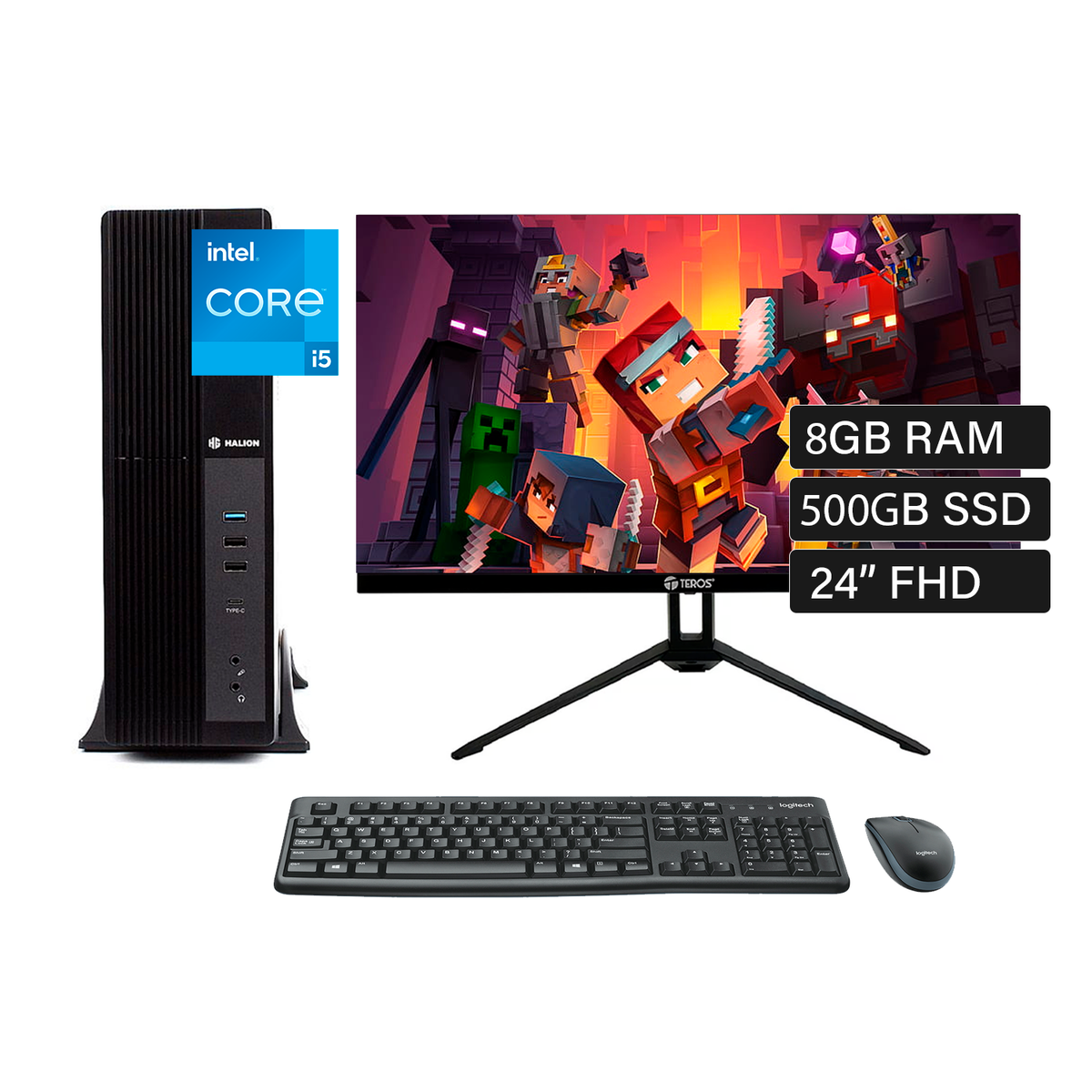 PC Escritorio Intel Ci5 12400 Ram 8GB Disco 500GB SSD Monitor Teros TE ...